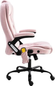 vidaXL Masážní kancelářská židle samet [20572] Barva: Růžová