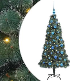 Umělý osvětlený vánoční stromeček s sadou koulí Zelená 150 cm 3396160