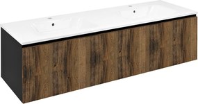 Sapho Sapho, LOREA skříňka 160x46x51, 5cm (80+80cm), dub collingwood/černá matná, LE080-1935-03