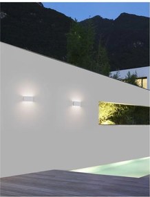NV 9262111 Venkovní nástěnné svítidlo MILE bílý hliník a sklo LED 2x5W 3000K 100-240V 102st. IP54 světlo nahoru a dolů - NOVA LUCE