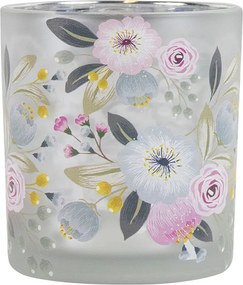 Barevný skleněný svícen Wild Flowers Rose S - Ø 7*8 cm