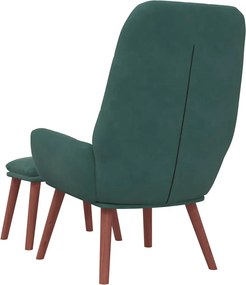 Relaxační křeslo s podnožkou tmavě zelené samet 3315140