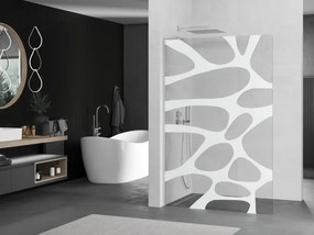 Mexen Kioto L, sprchová zástěna Walk-In 100 x 200 cm, 8mm čiré sklo bílý vzor, ​​chromový profil, 800-100-103-01-97