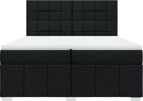 Box spring postel s matrací černá 200x200 cm textil 3291777