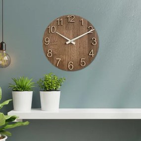 Elegantní hodiny z přírodního dřeva na zeď I SENTOP MAS017-3073-silver-hands