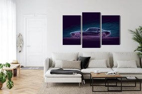 Vícedílný obraz Neonové Svalové Auto Nedostatek Nedostatek Přírodní plátno 90x60