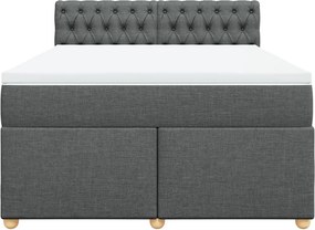 Box spring postel s matrací tmavě šedá 140x200 cm textil 3286711