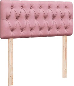 Box spring postel s matrací růžová 80 x 200 cm samet 3287601