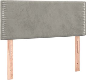Box spring postel s matrací světle šedá 80 x 200 cm samet 3127397