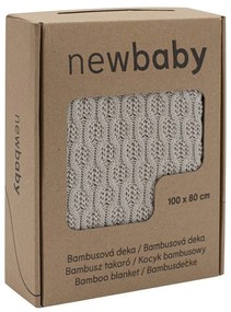 NEW BABY Bambusová pletená deka New Baby se vzorem 100 x 80 cm Light grey
