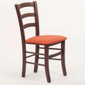Židle VENEZIA s čalouněným sedákem tmavě hnědá LUX terracotta 10