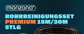 Sada na čištění potrubí Premium 5dílný černý 15m