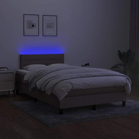 Box spring postel s matrací a LED taupe 120 x 200 cm textil 3133225
