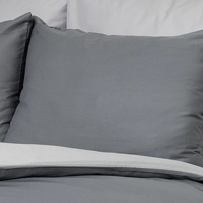 Saténové povlečení LUXURY COLLECTION tmavě šedé/světle šedé - 1x 140/200, 1x 70/90cm