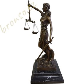 Spravedlnost Themis – Justitia, bronzová socha bohyně práva, elegantní umělecká dekorace