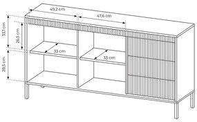 SENSO c | komoda 153 2D3S | 153,5 cm | černá