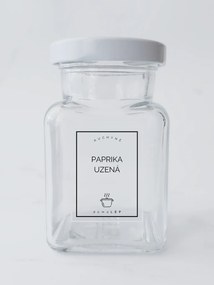 Samolepka na kořenky PAPRIKA UZENÁ průhledná 3 × 4 cm základní písmo