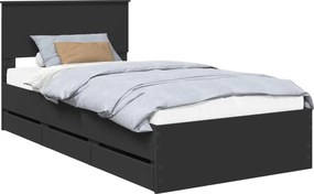 Rám postele se zásuvkou Černá 100 x 200 cm Inženýrské dřevo 3410736