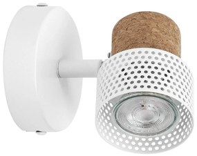 Bílé LED nástěnné svítidlo GU10 3,4 W SPOT CORK, teplá bílá