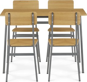 Autronic Jídelní set s 4 židlemi AUT-O2156 Odstín: Bílá