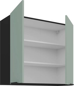 ARIA sc | horní skříňka 80 G-72 2F policová | 80 cm | ANTI FINGERPRINT povrch | černá/aquamarine
