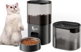 Automatické krmítko pro kočky fudajo – 3 L, 2,5 L, černá (65289)