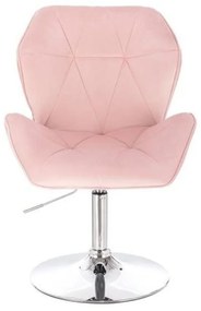 LuxuryForm Židle MILANO MAX VELUR na stříbrném talíři - světle růžová