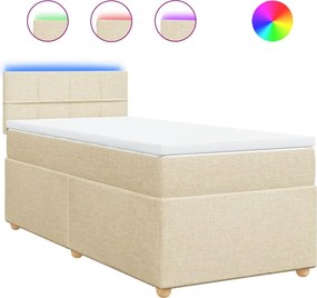 Box spring postel s matrací krémová 90x190 cm textil 3288840