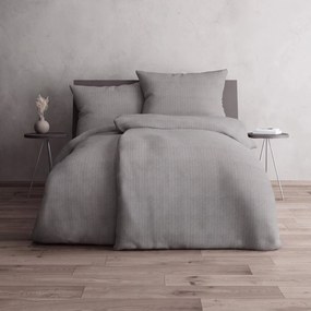 GRUND TANN – krepové povlečení šedé Rozměr: 155x220+80x80 cm