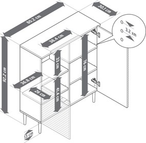 Tchibo - Koupelnová komoda »Sonari« s dvířky - barva: bílá
