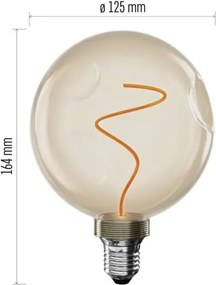 EMOS LED žárovka Filament jantar G125 4,5W E27 Z50B11
