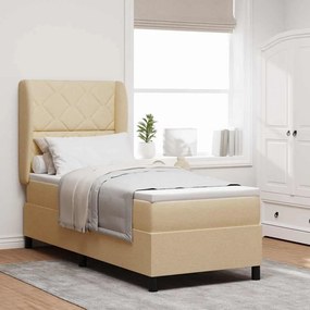 Postel s boxspringem s polštářem Krémová 80 x 200 cm textil 3340597