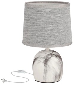 Světle šedá stolní lampa s textilním stínidlem (výška 25 cm) Adelina – Candellux Lighting