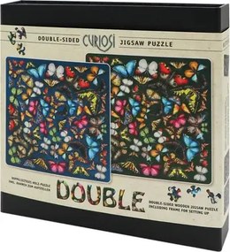 CURIOSI Puzzle Double: Motýli / 165 dílků / oboustranné / dřevěné