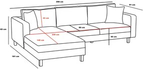 Hanah Home Rohová pohovka BERLIN krémová pravá 258 cm 825BLC2802