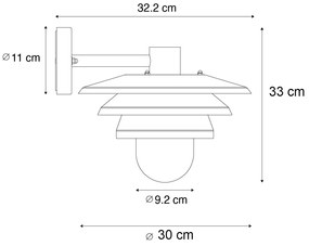 Designová venkovní nástěnná lampa černá IP44 - Morty