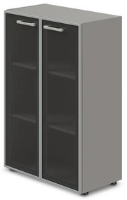Střední široká skříň TopOffice 79,8 x 40,4 x 119,5 cm, šedá