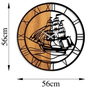 Nástěnné hodiny pr. 56 cm 1xAA dřevo/kov