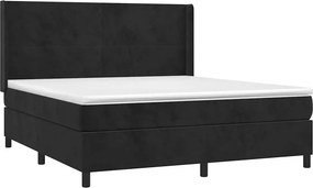 Box spring postel s matrací černá 180x200 cm samet 3132575
