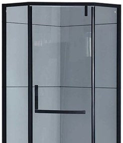 BPS-koupelny Pětiúhelníkový sprchový kout HYD-PK4026B 90x90 cm černá/transparent + vanička HYD-PSV-ST07B černá