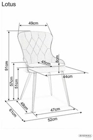 Sametová jídelní židle Lotus béžová