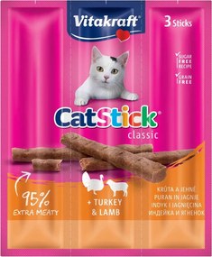 Vitakraft Pochoutka pro kočky Cat Stick Classic krůta a jehněčí 3 x 6 g, 3 ks