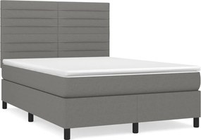 Box spring postel s matrací tmavě šedý 140 x 190 cm textil 3141850