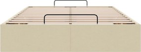 Osmanský rám postele bez matrací krémově 120x200 cm textil 3310873