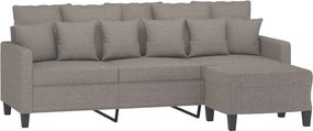 3místná pohovka s podnožkou taupe 180 cm textil 3201096