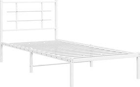 vidaXL Kovový rám postele s čelem 90 x 200 cm [355603] Barva: Bílá