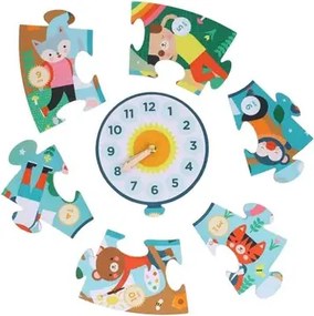 Petit Collage Podlahové puzzle Ilustrované učební hodiny / od 3 let
