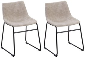 Sada dvou béžových židlí BATAVIA Beliani