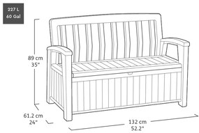 Lavice PATIO BENCH Keter 139x63x88cm Barva: Bílá