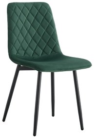Kondela Jídelní židle, smaragdová Velvet látka/kov, DAMIA TYP 2
